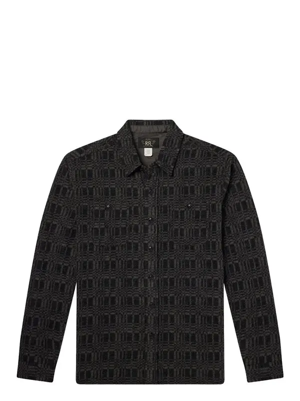 Ralph Lauren Wool-blend Jacquard Overshirt - Black