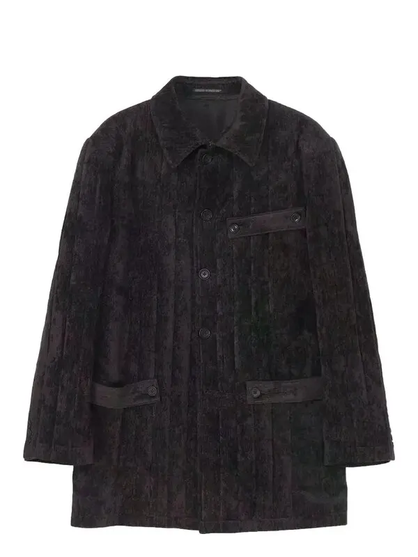 Yohji Yamamoto Striped Pattern Coat - Grey