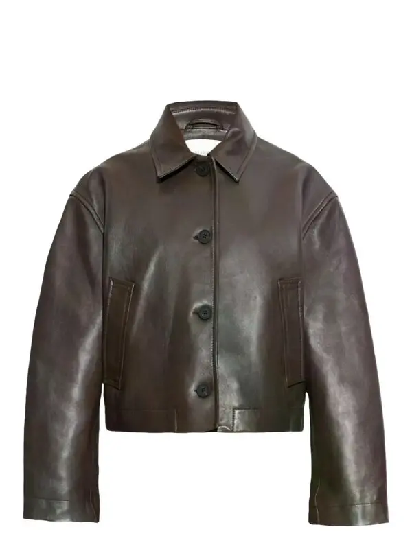 Studio Nicholson Buttoned Lambskin Jacket - Brown