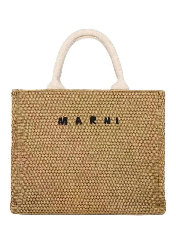 Marni East-west Logo-detail Tote Bag - Neutrals