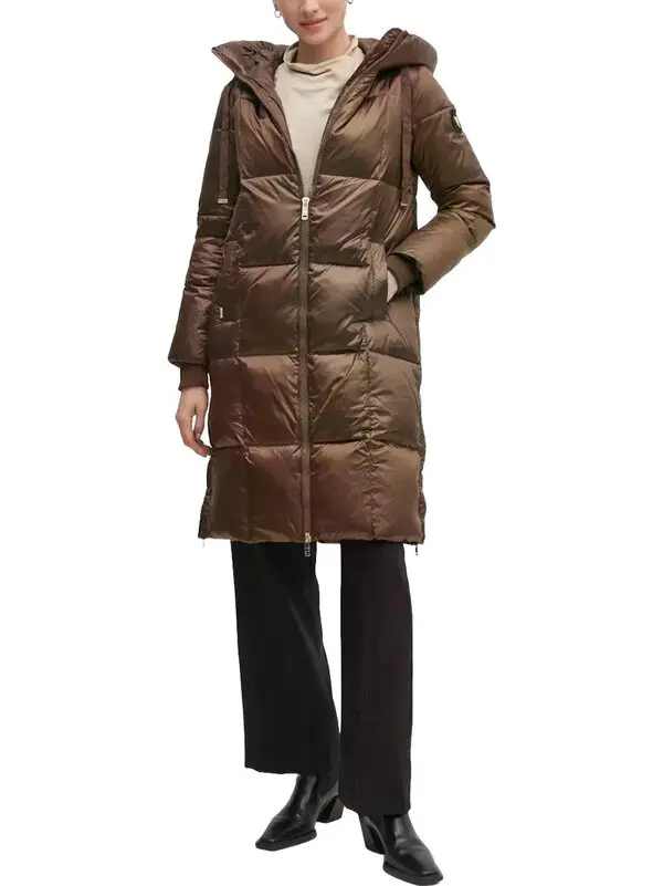 MOS MOSH Hooded Quilted Coat - Brown