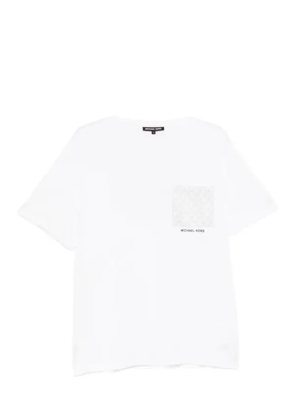 Michael Kors Logo Monogram Pocket T-shirt - White