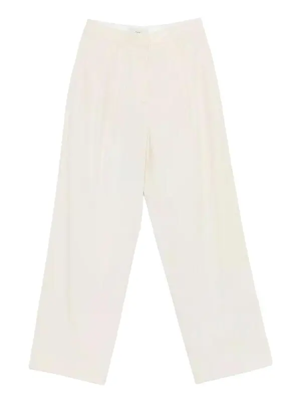 DUNST Pleated Wide Leg Trousers - Neutrals