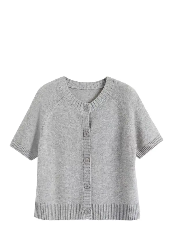 Chinti & Parker Button-up Short-sleeve Cardigan - Grey
