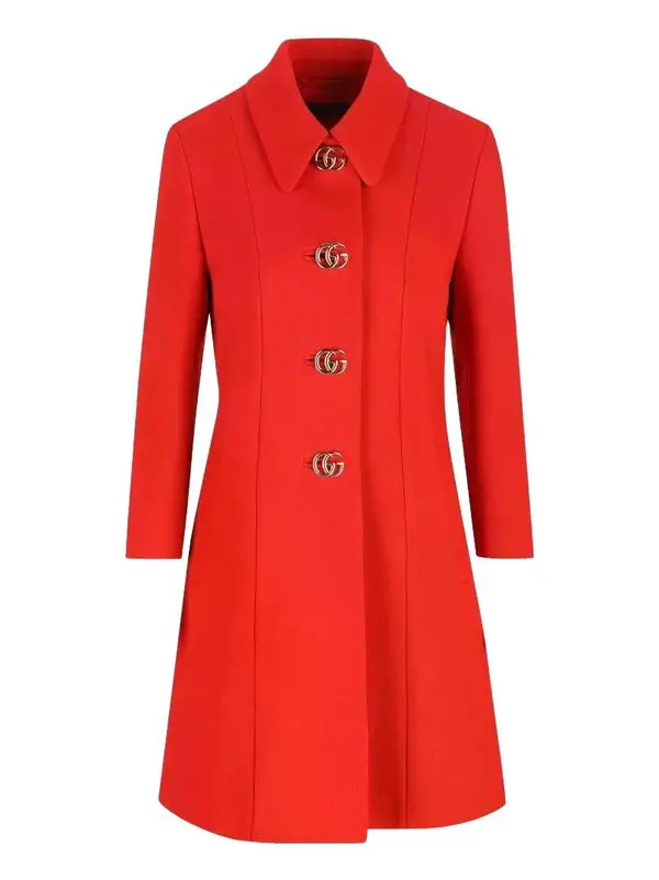 Gucci Button Coat - Red