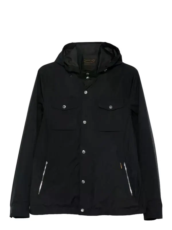 MOORER Hooded Pocket Jacket - Black