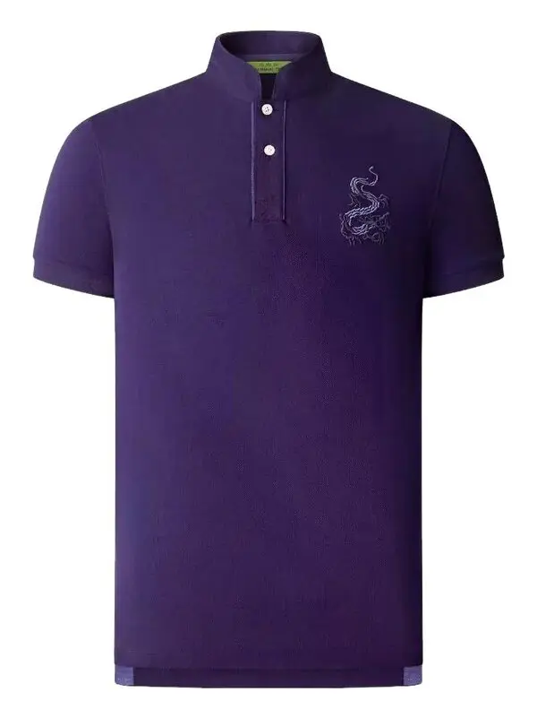 Shanghai Tang Dragon Cotton Polo Shirt - Purple