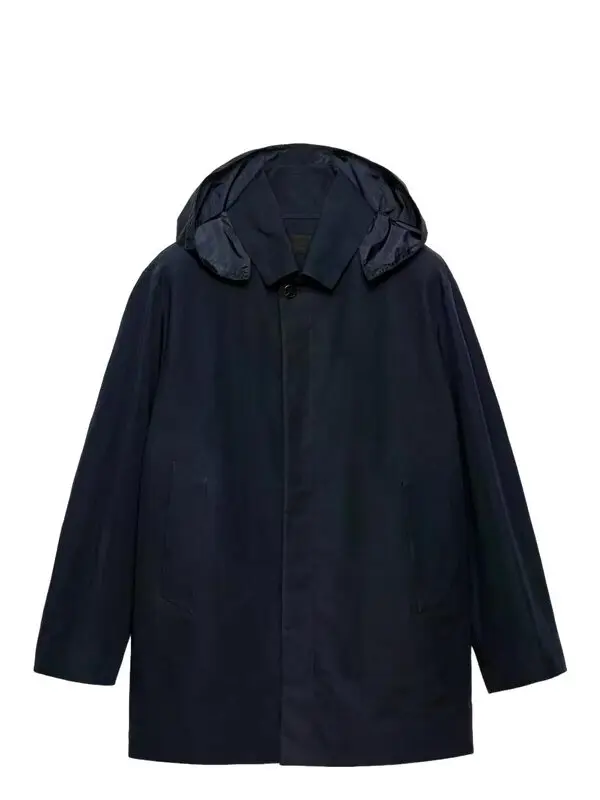 Prada Hooded Cotton Coat - Blue