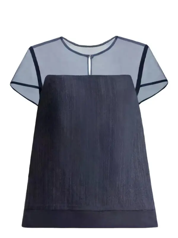 GEMY MAALOUF Boxy Short-sleeve Blouse - Blue