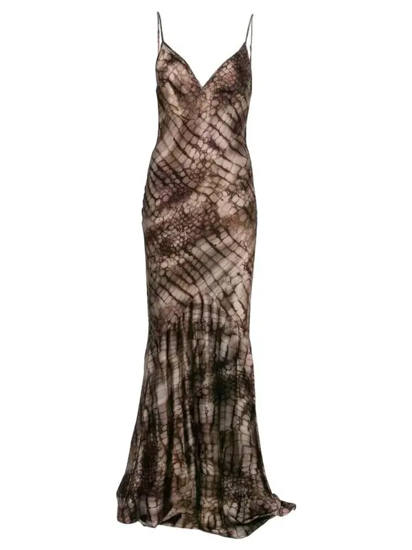Elisabetta Franchi Printed Maxi Dress - Brown