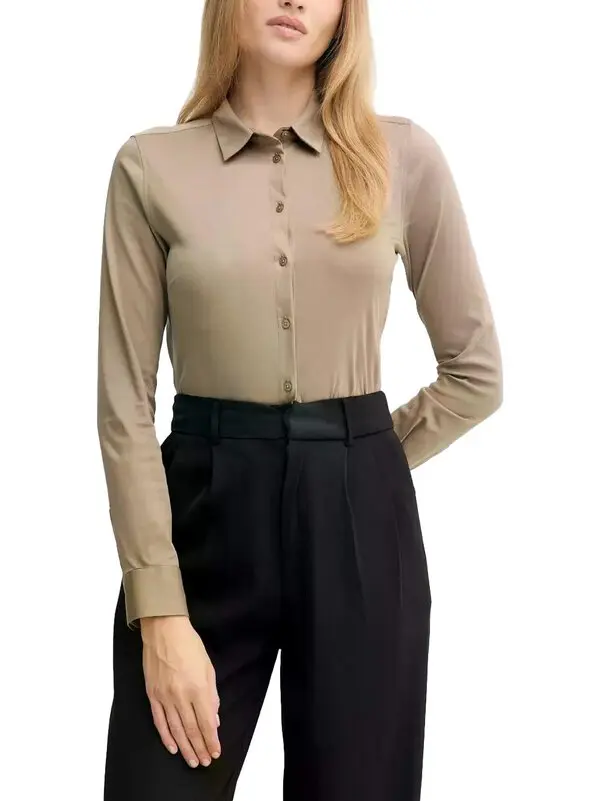 MOS MOSH Buttoned Long-sleeve Shirt - Neutrals