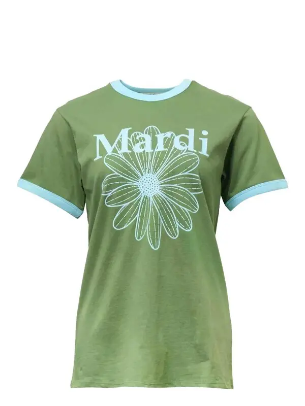 MARDI MERCREDI LES PETITES Floral Ringer T-shirt - Green