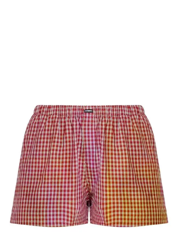 Vetements Check Shorts - Red