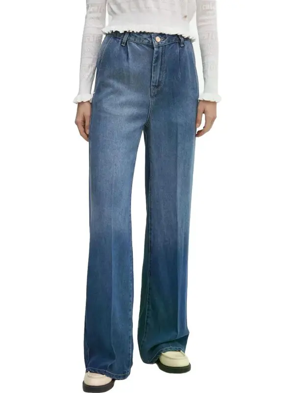 GAUDI Pleated Wide-leg Jeans - Blue