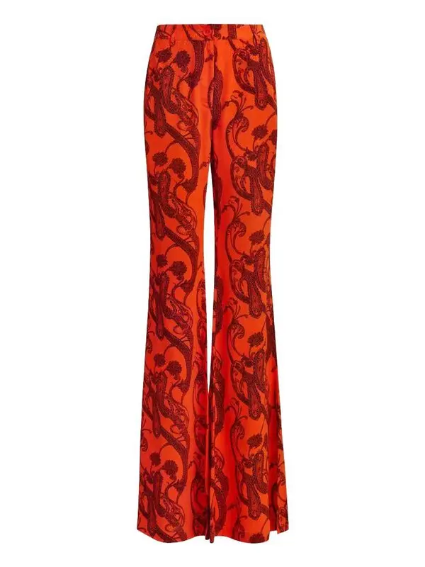 Essentiel Antwerp Paisley Flared Trousers - Orange