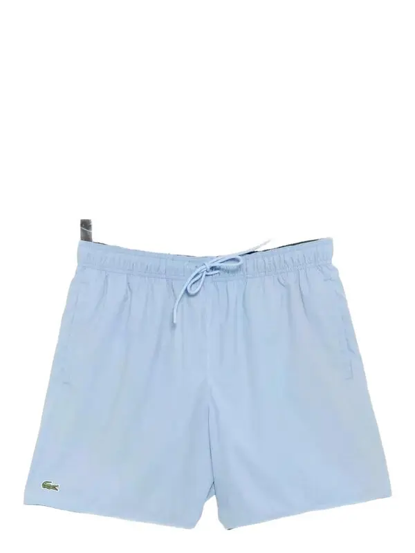 Lacoste Logo-patched Drawstring Swim Shorts - Blue