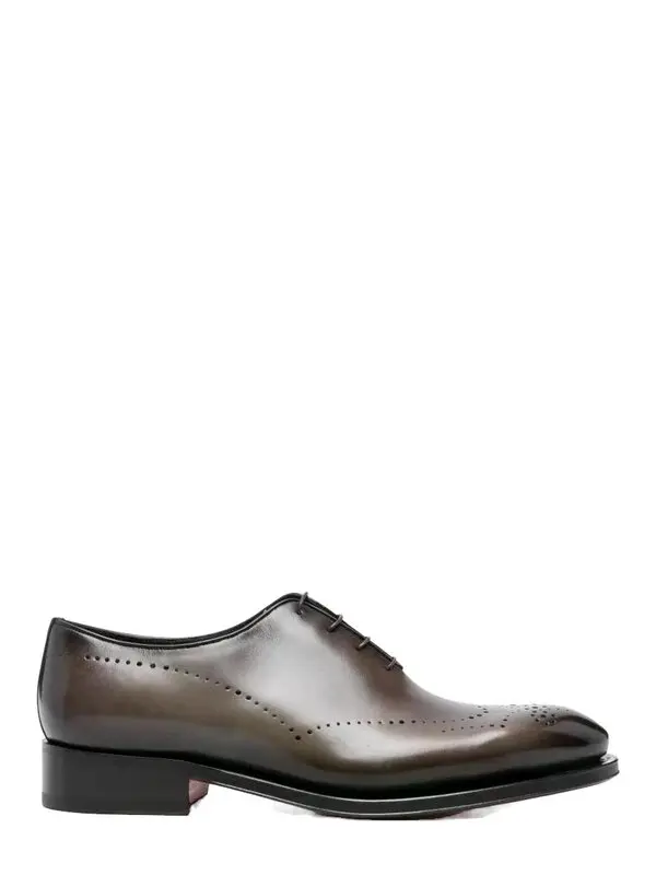 Santoni Perforated Oxford Shoes - Brown