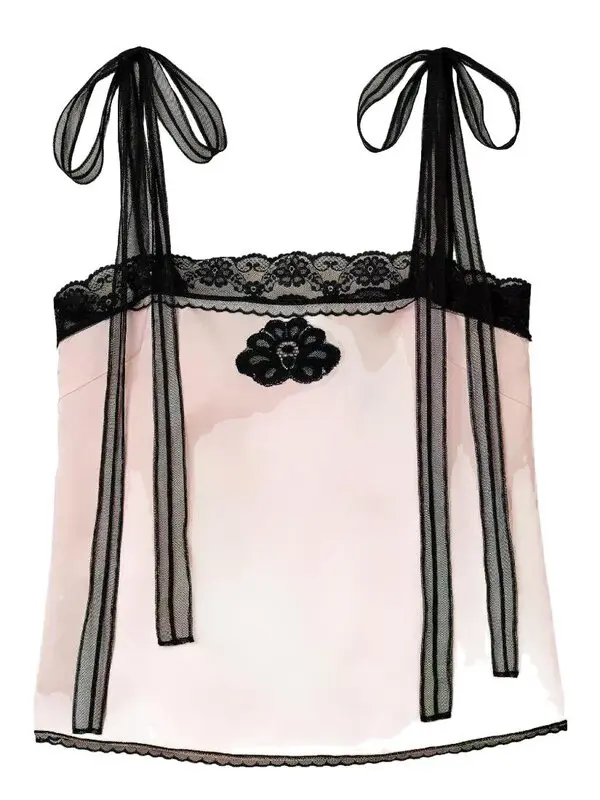 Marc Jacobs Lace-trim Ribbon Top - Pink