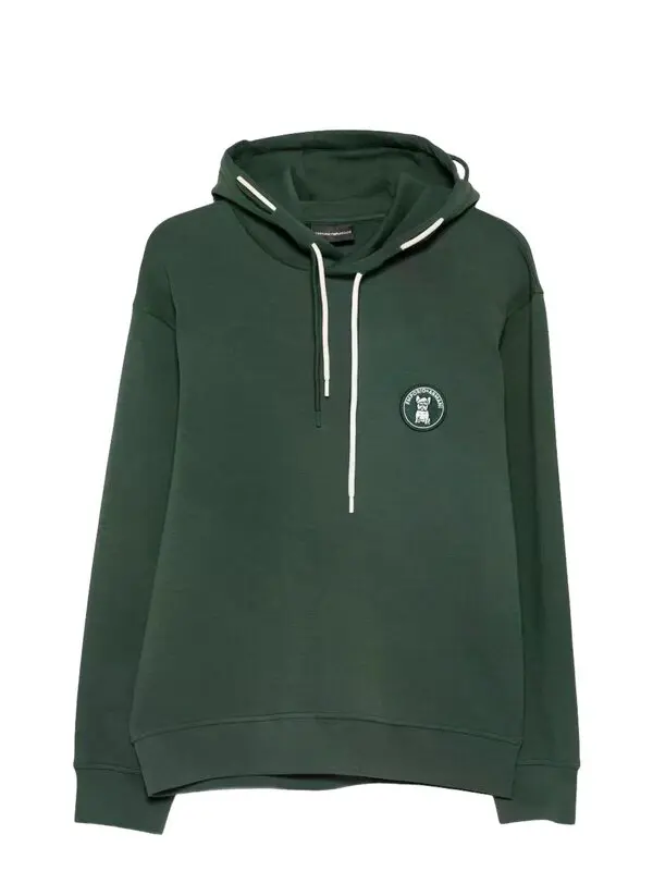 Emporio Armani Logo-patch Hoodie - Green