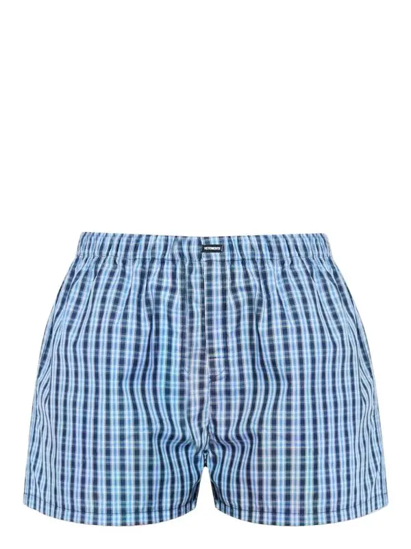 Vetements Checked Boxer Shorts - Blue
