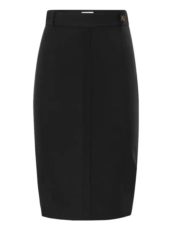 Elisabetta Franchi Logo-detail Midi Skirt - Black