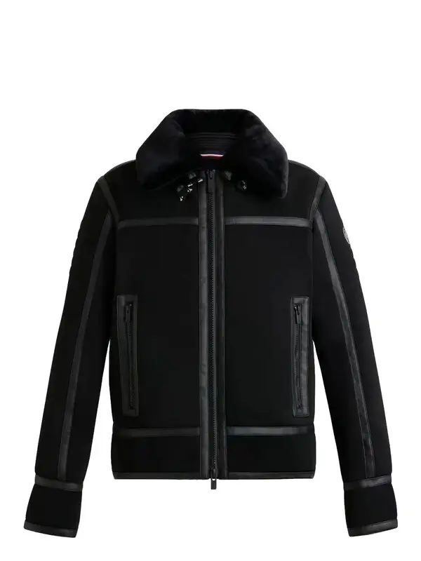 Fusalp Leather-trimmed Bomber Jacket - Black