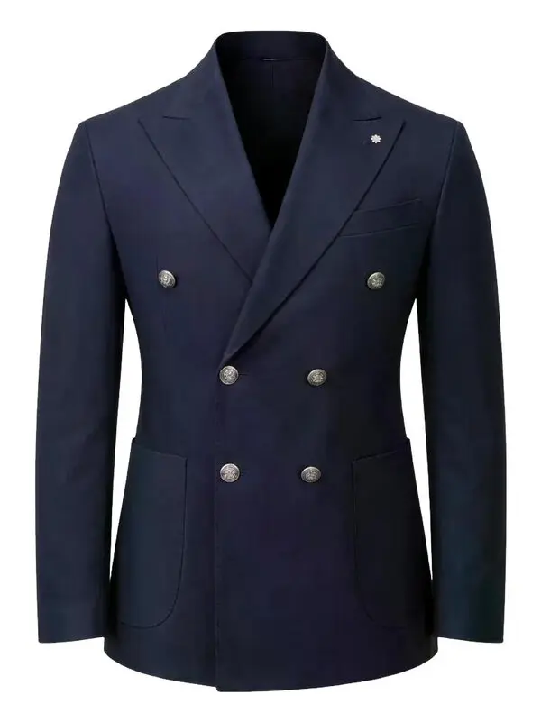 BHARNABA Peak-lapel Double-breasted Blazer - Blue