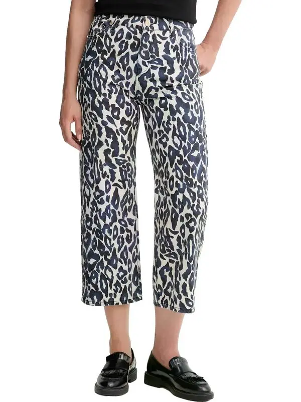 GAUDI Animal-print Cropped Jeans - Blue