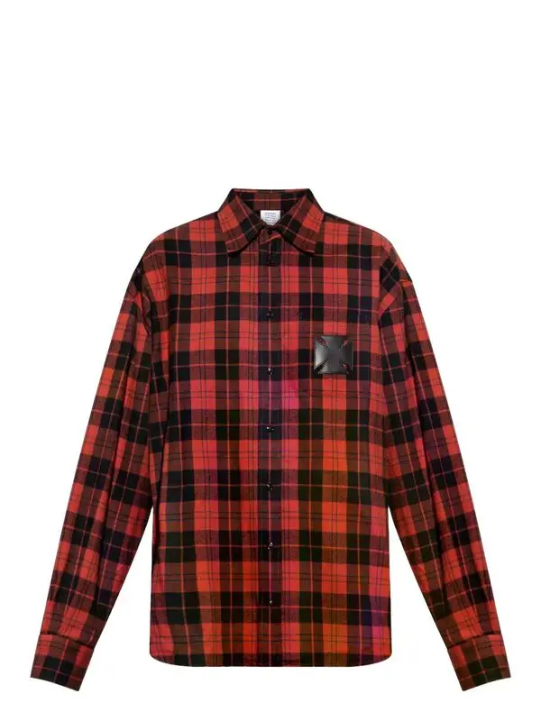 Vetements S-simply-check-hgbt Checked Patch Shirt - Red