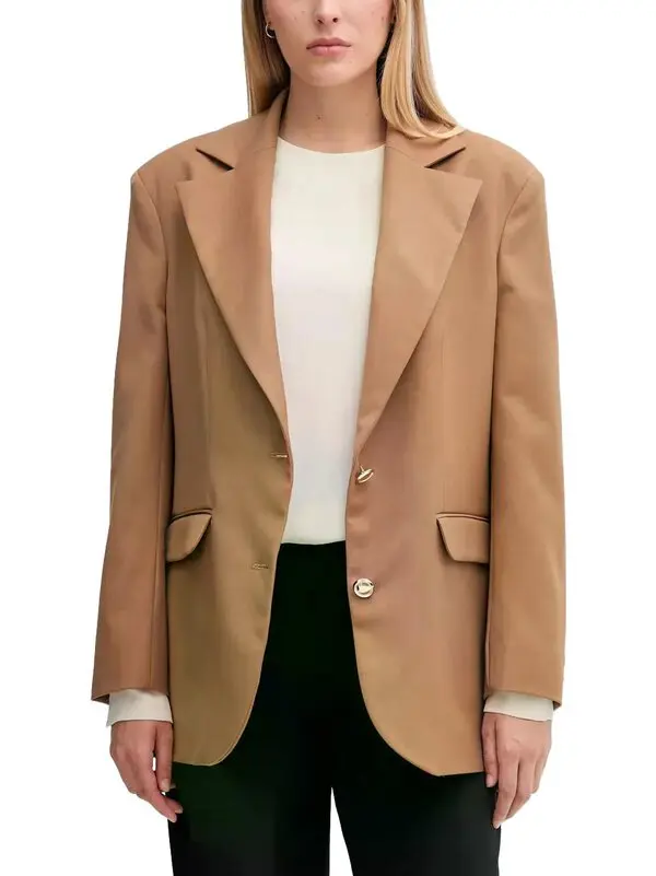 GAUDI Button Notched Blazer - Brown