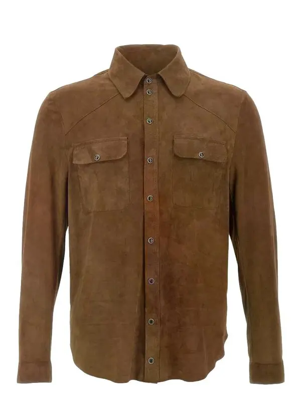 CONCEPT LEATHER Marc37 Napoli Leather Shirt - Brown