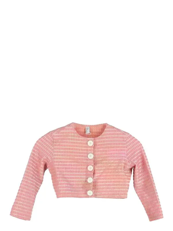 Lisa Marie Fernandez Tweed Cropped Cardigan - Pink