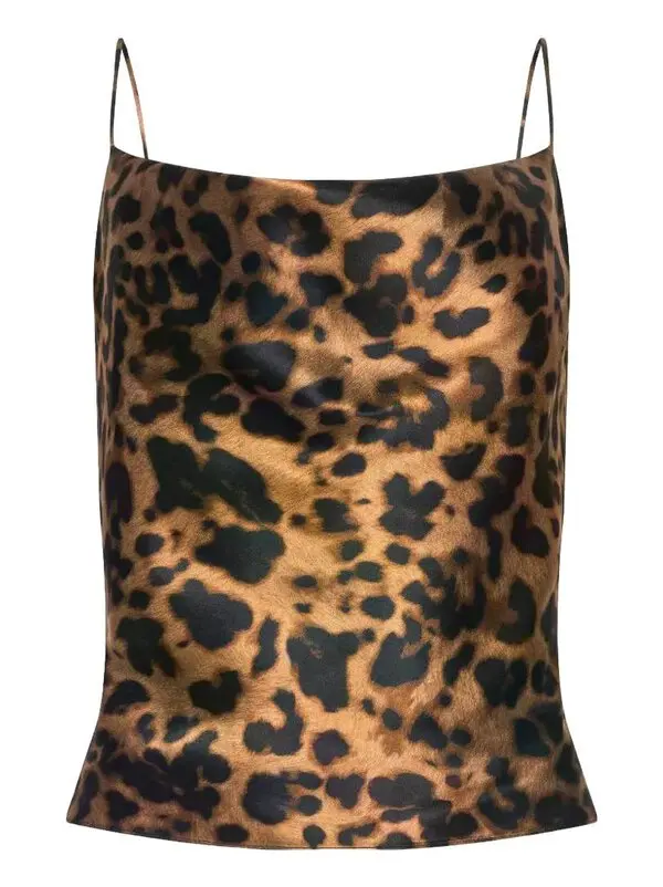 L'Agence Calista Animal-print Top - Brown