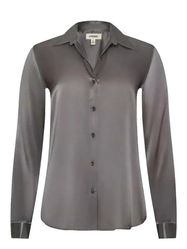L'Agence Tyler Long-sleeve Button Shirt - Grey