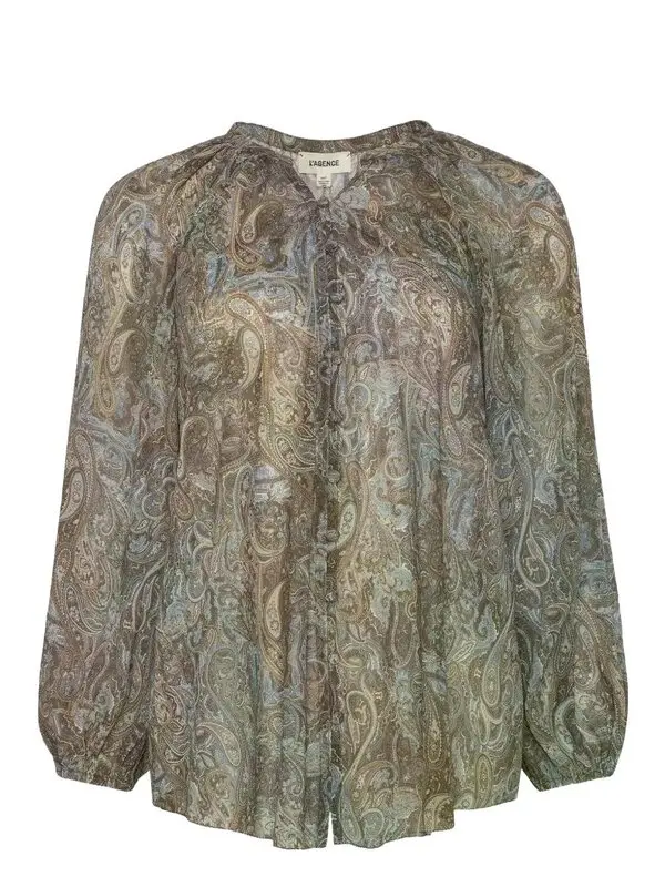 L'Agence Teagan Paisley Blouse - Brown