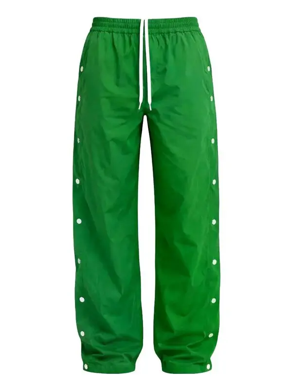 Tibi Drawstring Straight-leg Trousers - Green