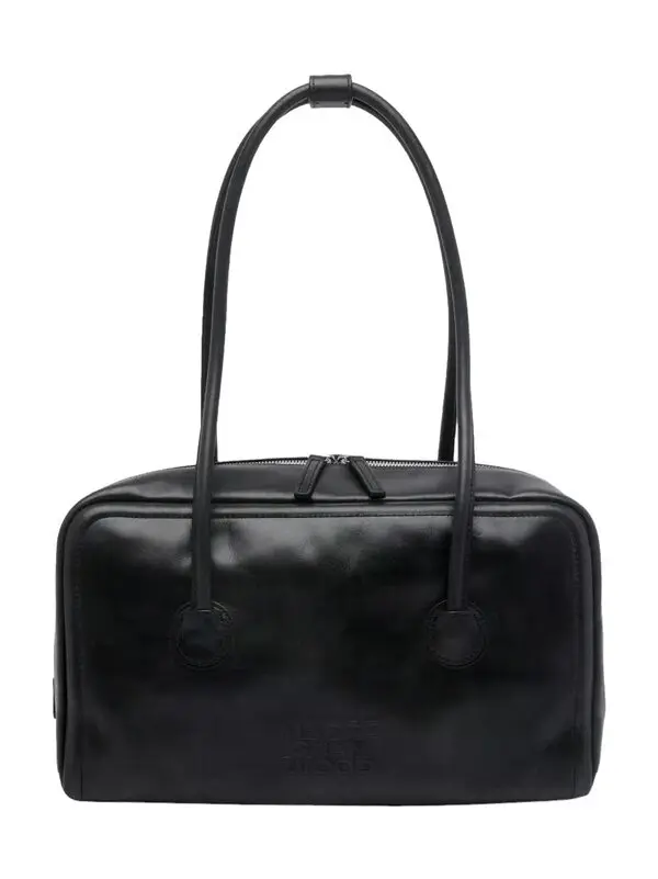 MARGESHERWOOD Soft Boston Leather Shoulder Bag - Black