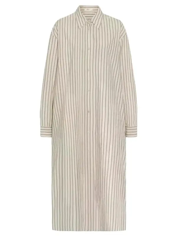 THE ROW Chihiro Striped Shirt Dress - Neutrals