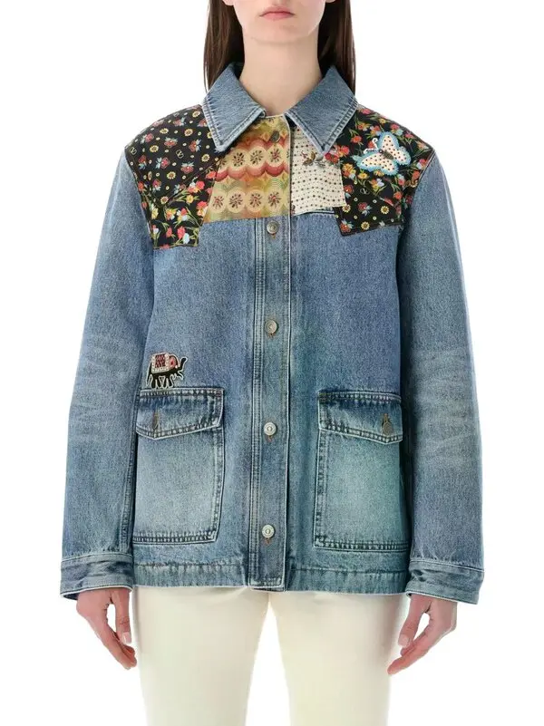 Valentino Garavani Patchwork Denim Jacket - Blue