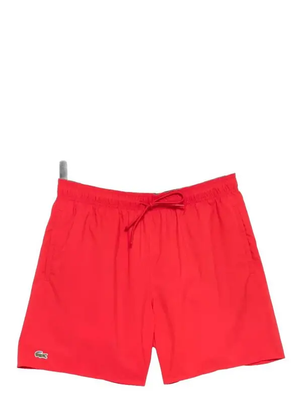 Lacoste Logo-patched Swim Shorts - Red