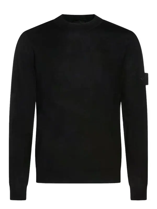 Stone Island Logo-patch Sweater - Black