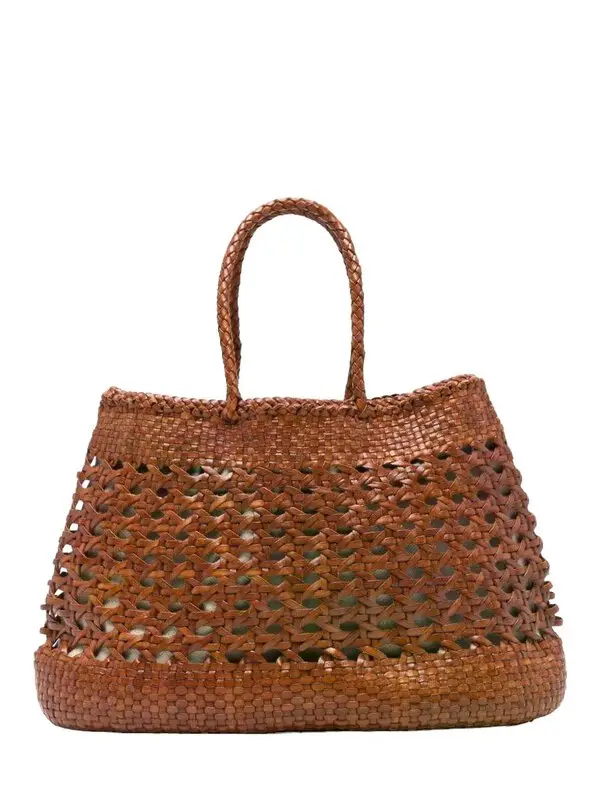 Dragon Diffusion Woven Leather Tote - Brown