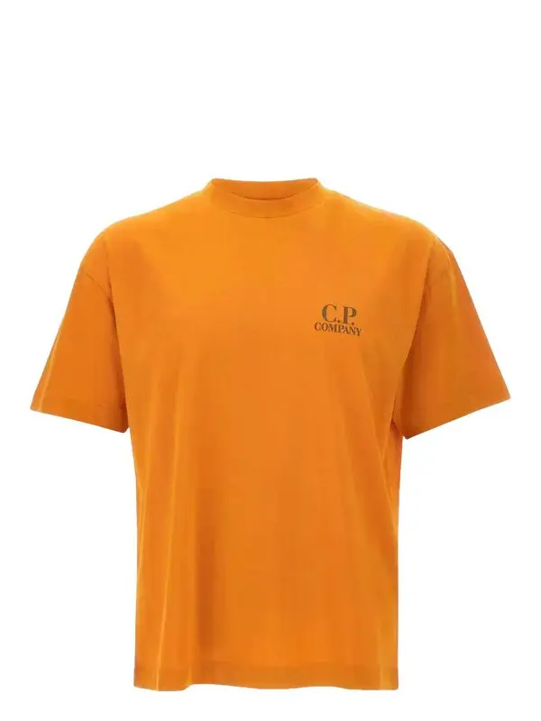 C.P. COMPANY Logo-print Crew-neck T-shirt - Orange