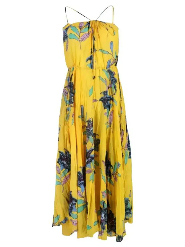 Diane Von Furstenberg Vintage Cinch-waist Maxi Dress - Yellow