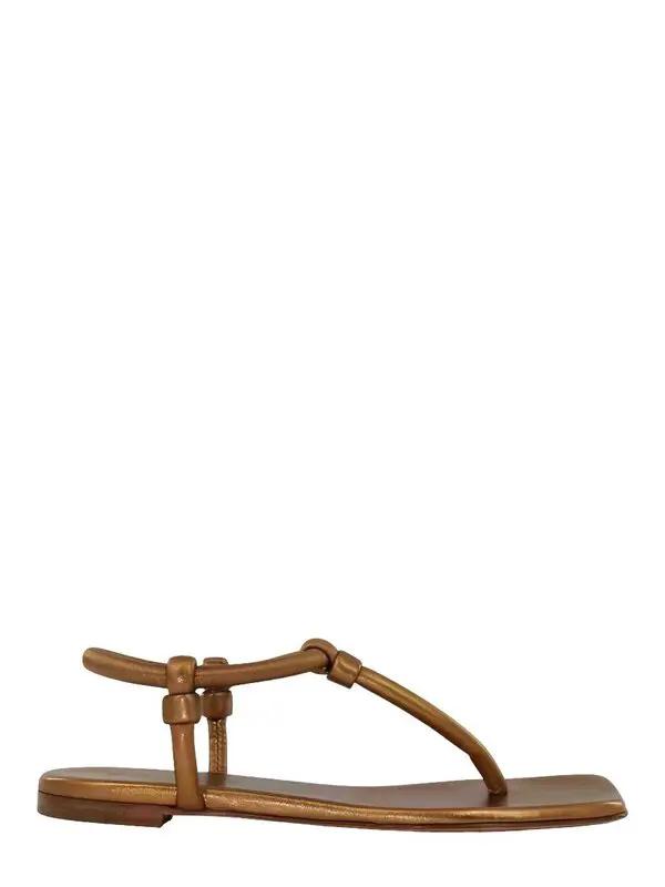 GIANVITO ROSSI Juno Knotted Thong Strap Sandals - Brown