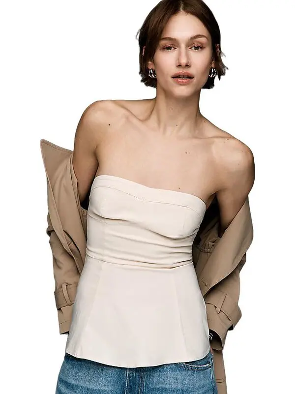Maeve Fit-and-flare Strapless Top - Ivory