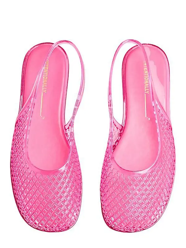 Intentionally Blank Nessa Jelly Woven Slingback Sandals - Pink