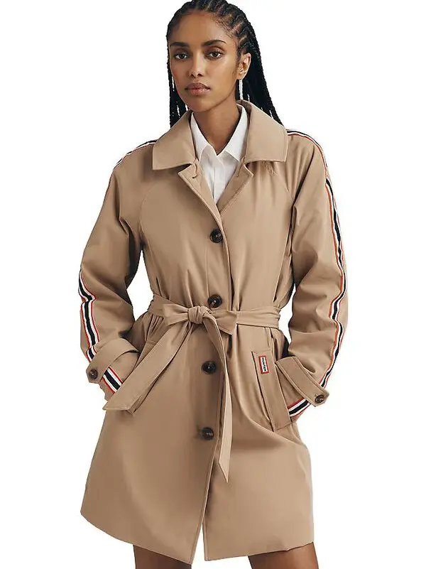 Hunter Sophia Side-stripe Trench Coat - Tan