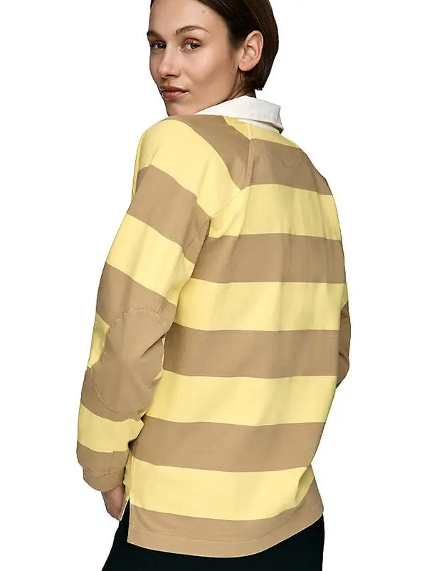 Clare V. Le Rugby Pullover - Yellow Stripe