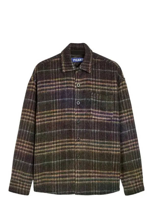 PICANTE Checked-pattern Chest-pocket Shirt - Brown
